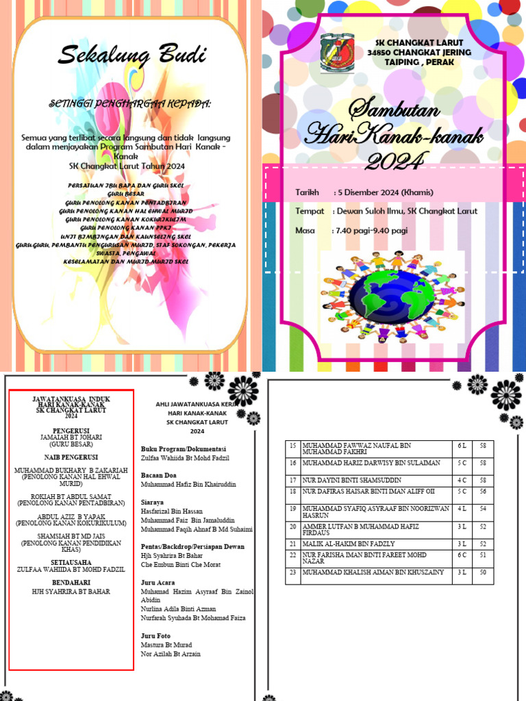 BUKU PROGRAM HARI KANAK-KANAK SKCL 2024 | PDF
