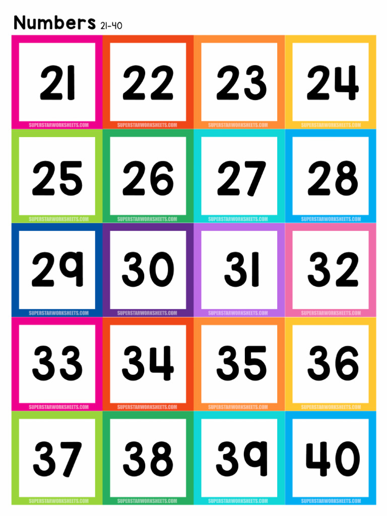 NumbersFlashcards21 40 | PDF