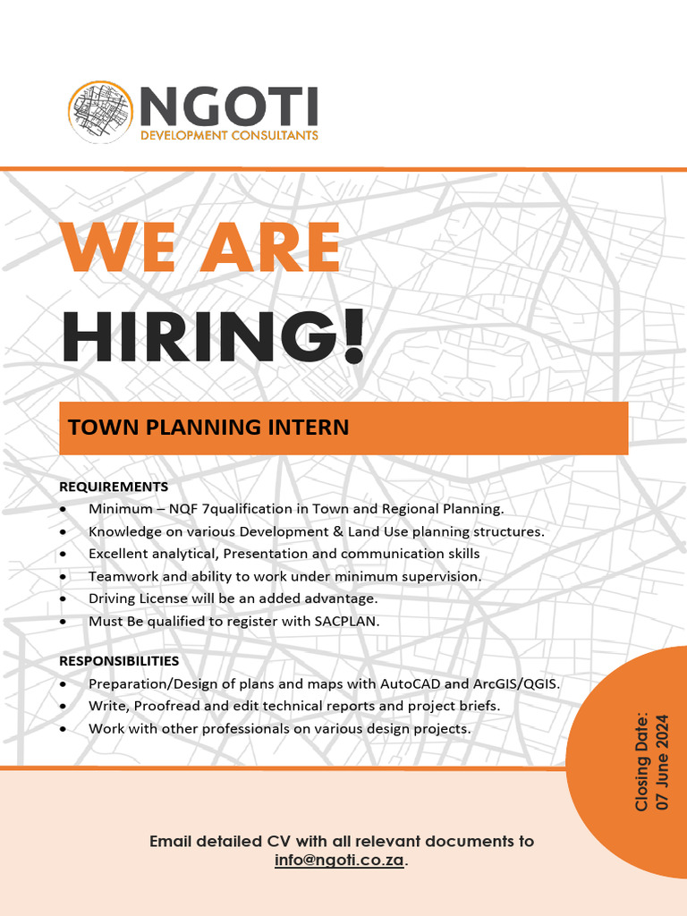Town Planning Intern Job Poster | PDF