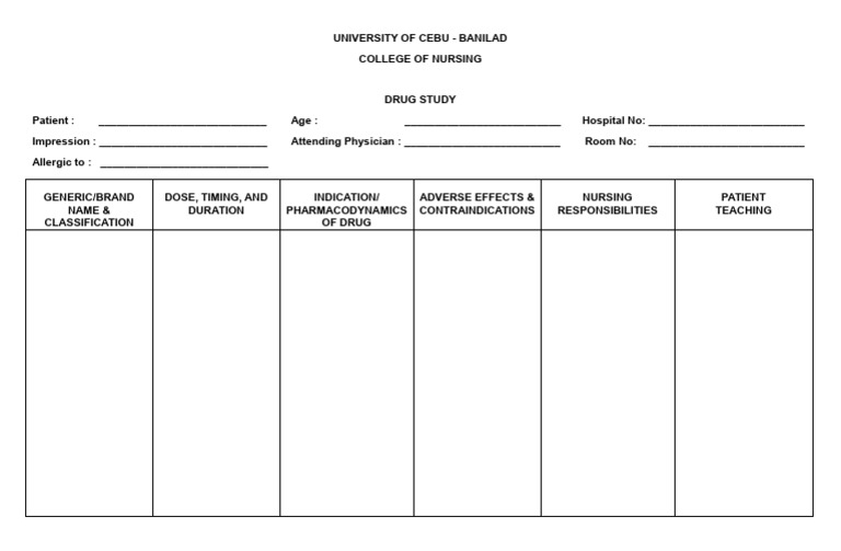 Drug Study Format FINAL | PDF