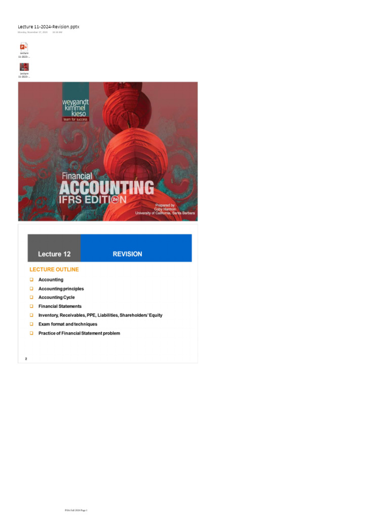 POA - 2024 - Lecture 11 - Notes | PDF | Expense | Accounting