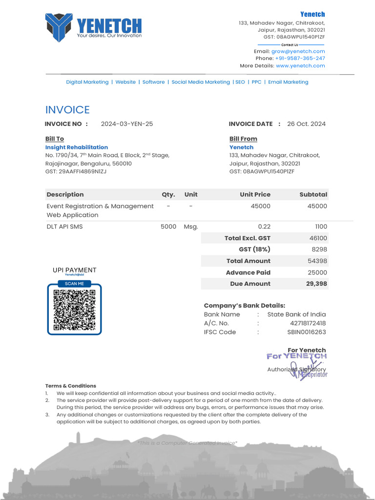 Invoice 2024-25-YEN-25 (Oct-26) | PDF | Invoice | Computing