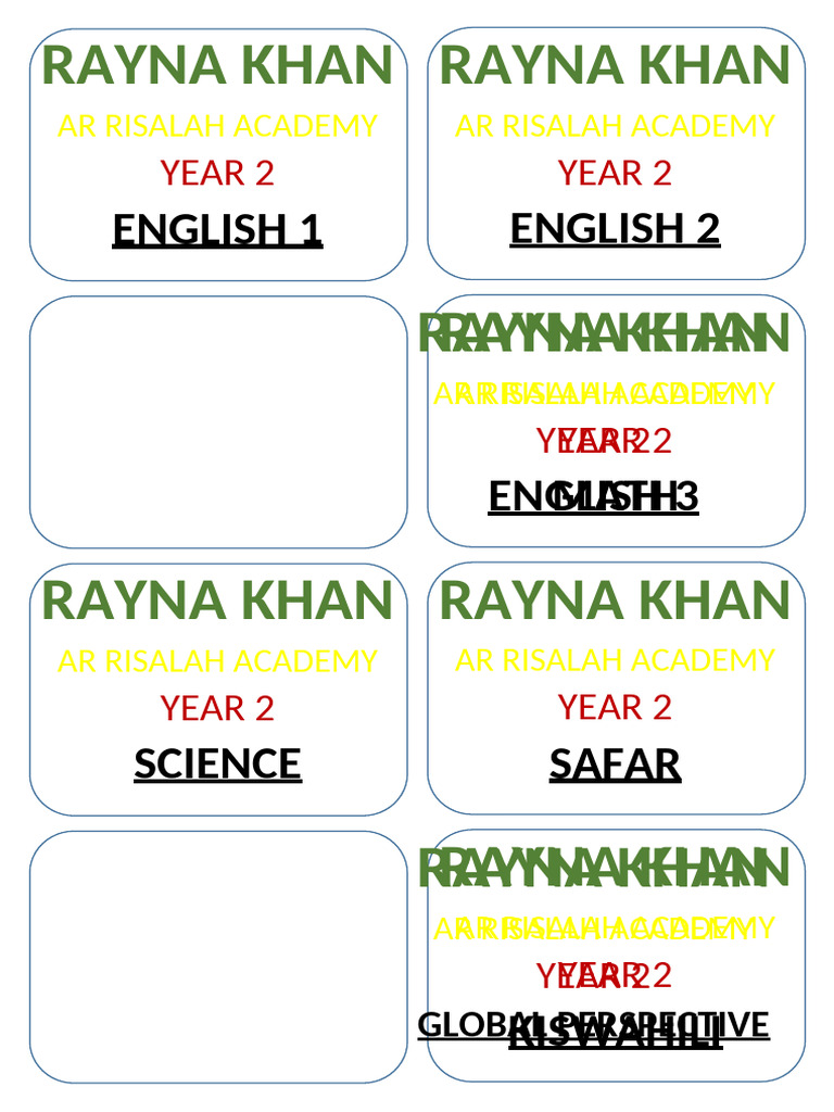 Year 2 Curriculum Overview for Rayna Khan | PDF