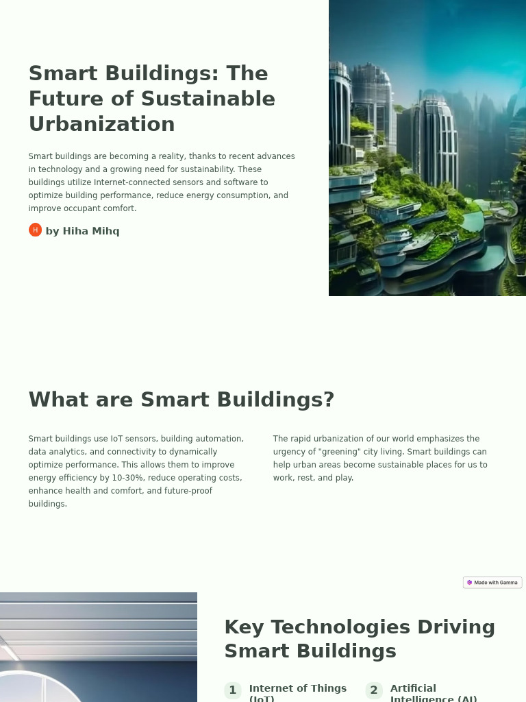 Smart Buildings The Future of Sustainable Urbanization | PDF | Internet ...