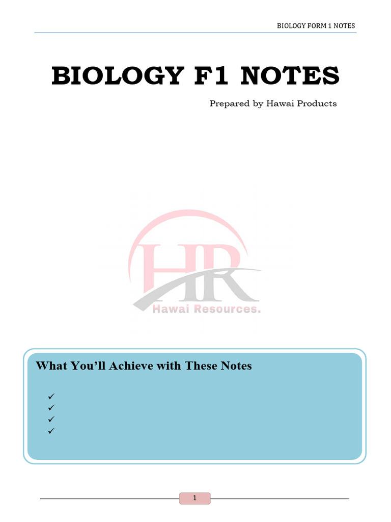 BIO F1 NOTES - Hawai Resources | PDF | Taxonomy (Biology) | Genus