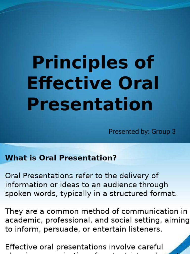 Principles of Effective Oral Presentation | PDF | Cognitive Science ...