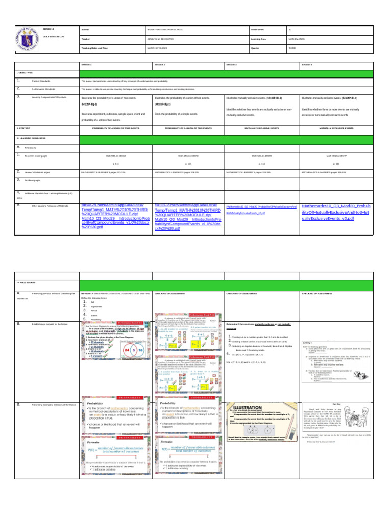 G10-Q3-W7 | PDF | Probability | Mathematics