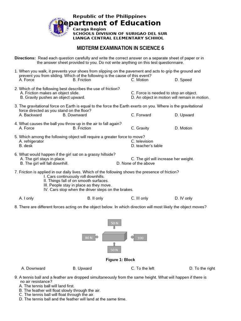Science 6 Midterm Exam Guide | PDF | Machines | Friction