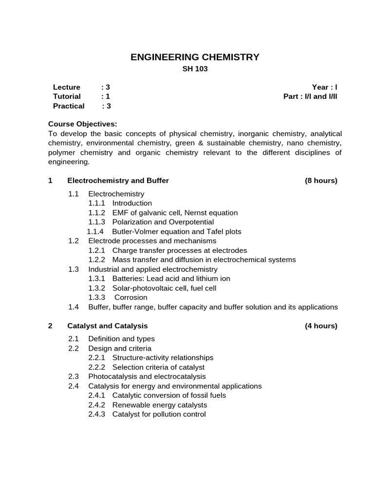 Eng Chemistry Final | PDF | Electrochemistry | Chemistry