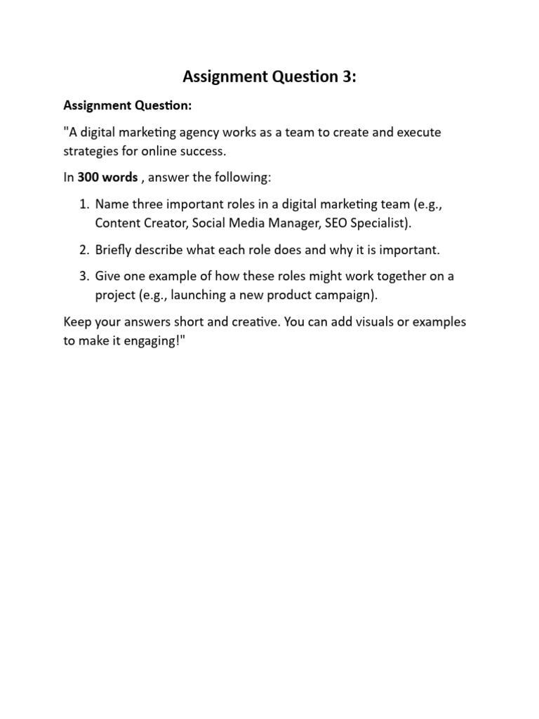 Assignment Question 3 | PDF