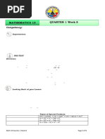 Math 10 Quarter 1 Module 11 | PDF | Factorization | Zero Of A Function