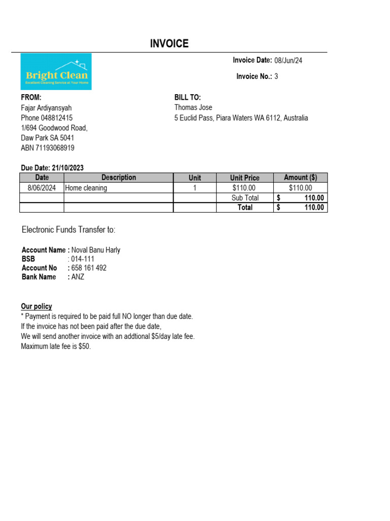 Invoice 03_Thomas_Piara Waters | PDF