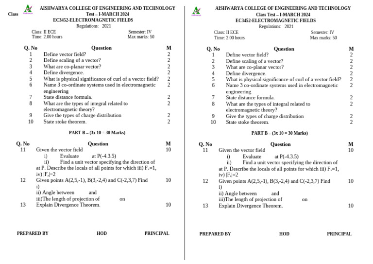EMF | PDF | Divergence | Electromagnetic Field