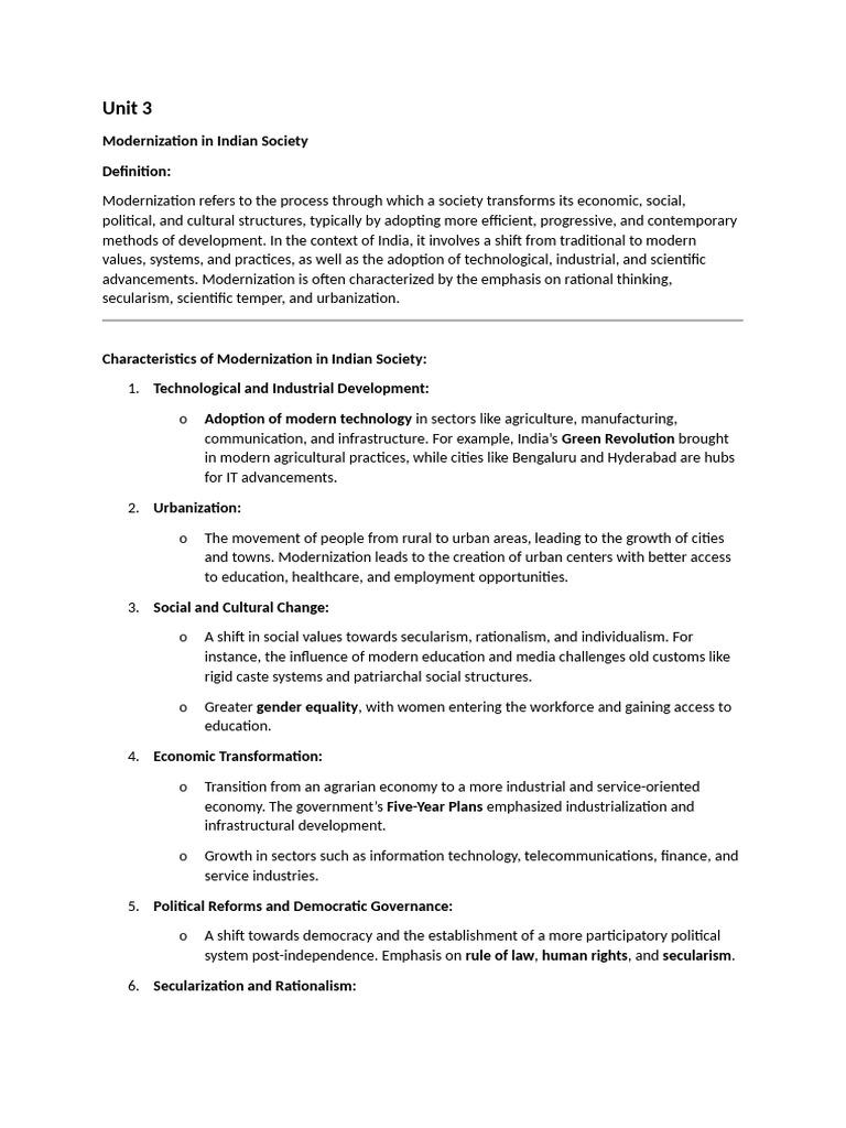 Unit 3 socio | PDF | Economic Growth | Industrialisation
