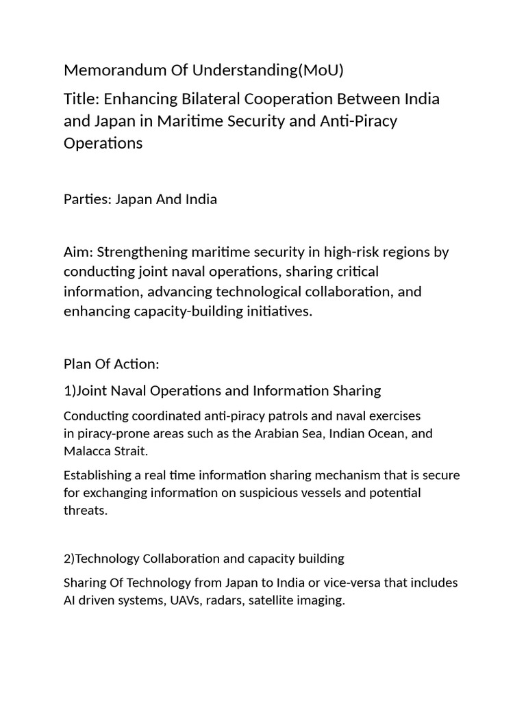 Memorandum of Understanding | PDF