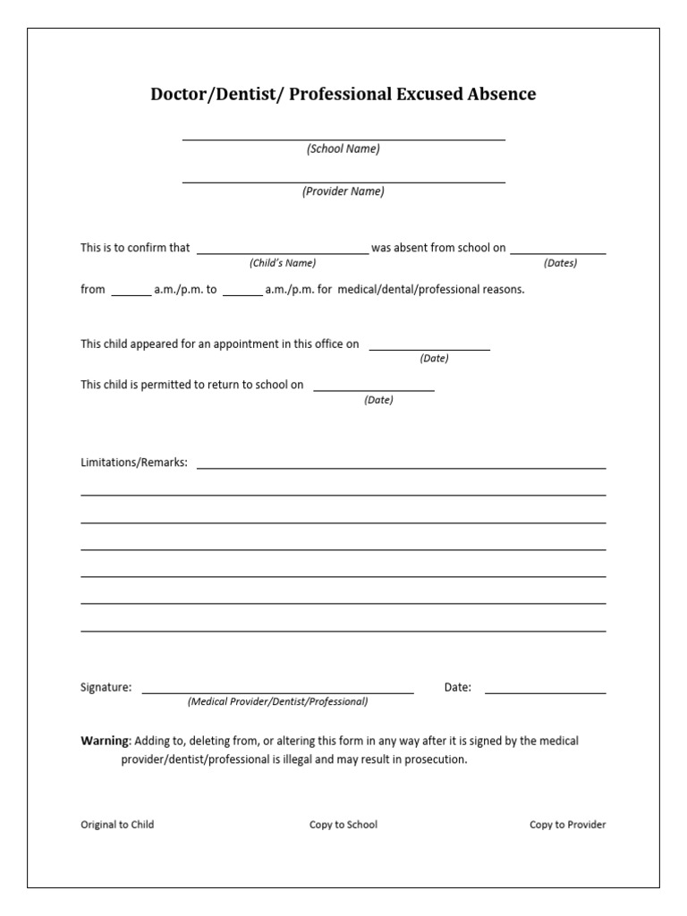 Doctor Excuse Example | PDF