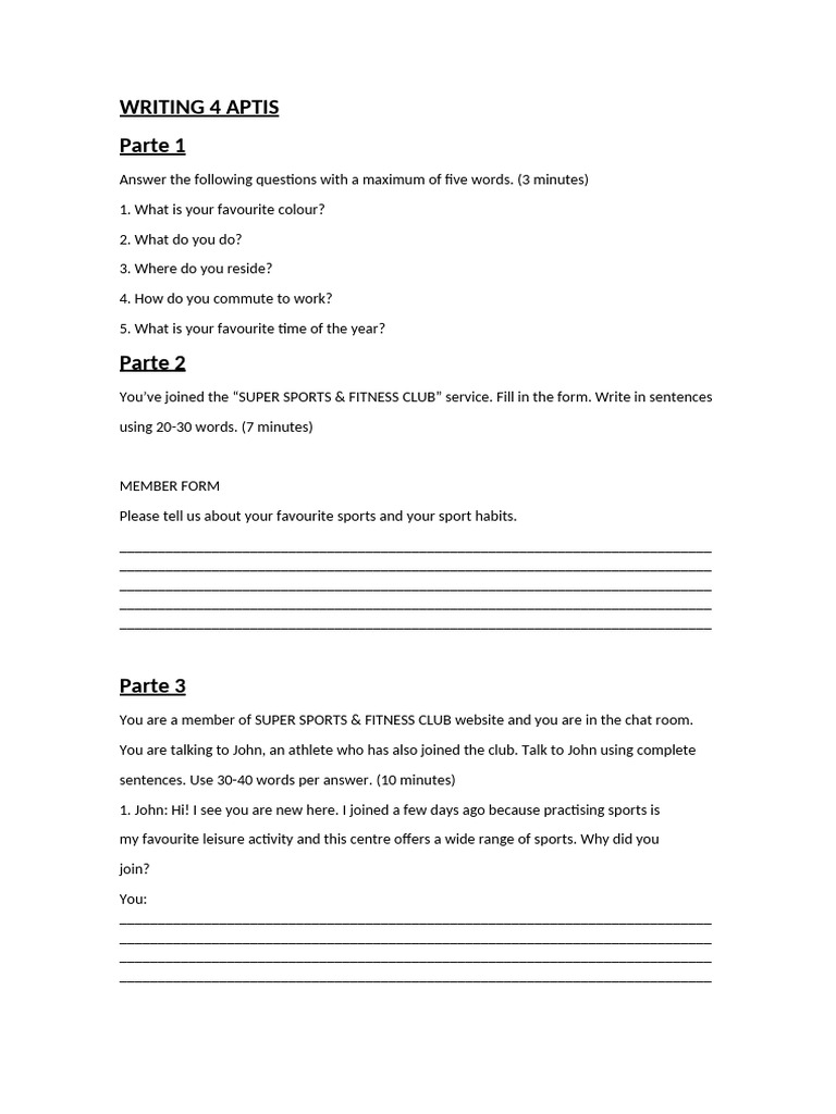 Writing 4 Aptis | PDF