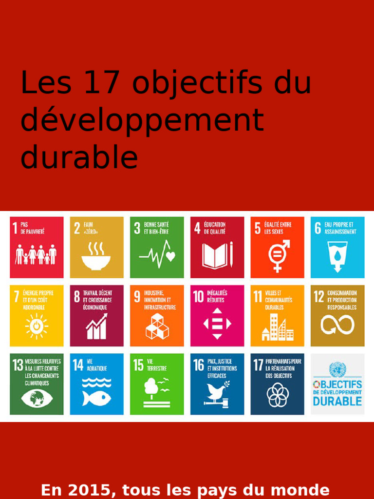 Les 17 Objectifs de Développement Durable | PDF