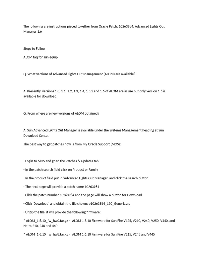 ALOM-1.6-download and Install Procedure | PDF | Zip (File Format ...