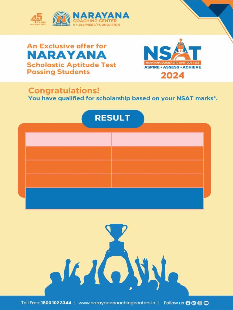 NSAT 2024 Results and Scholarship Details | PDF