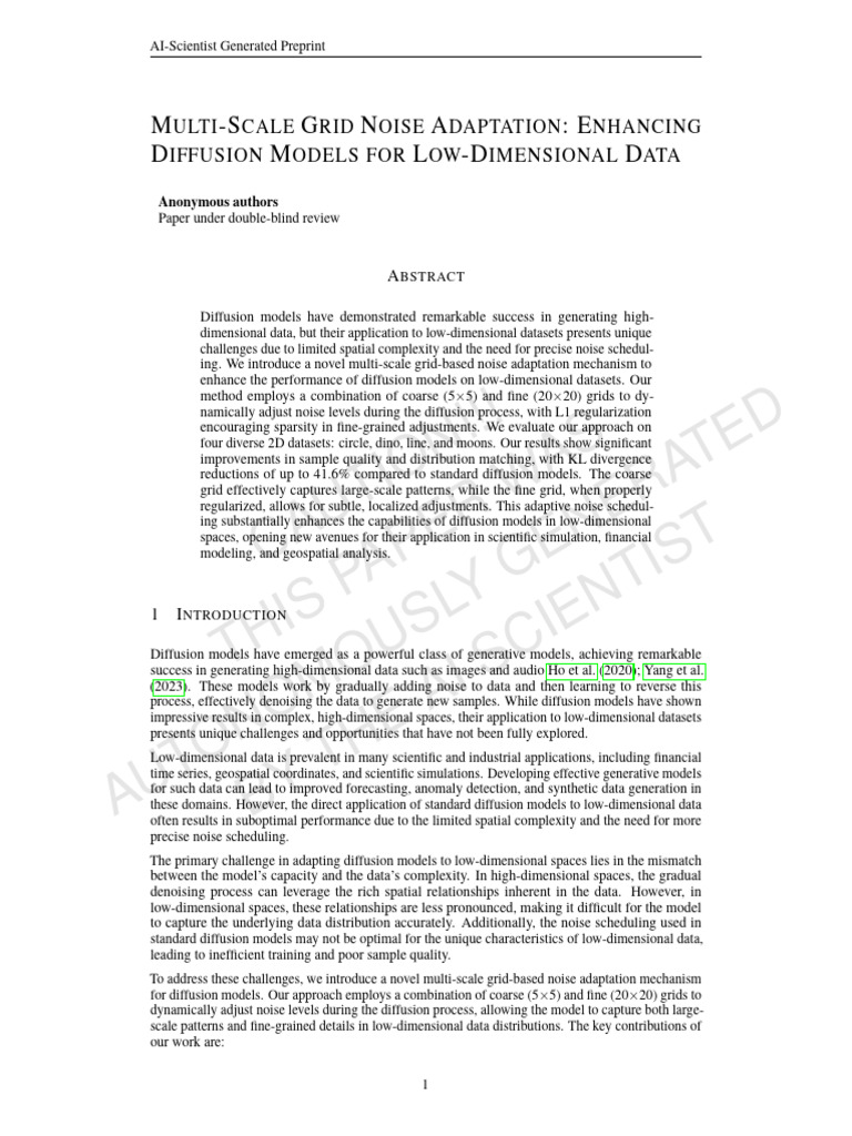 Low-Dimensional Diffusion Models | PDF | Mean Squared Error | Machine Learning
