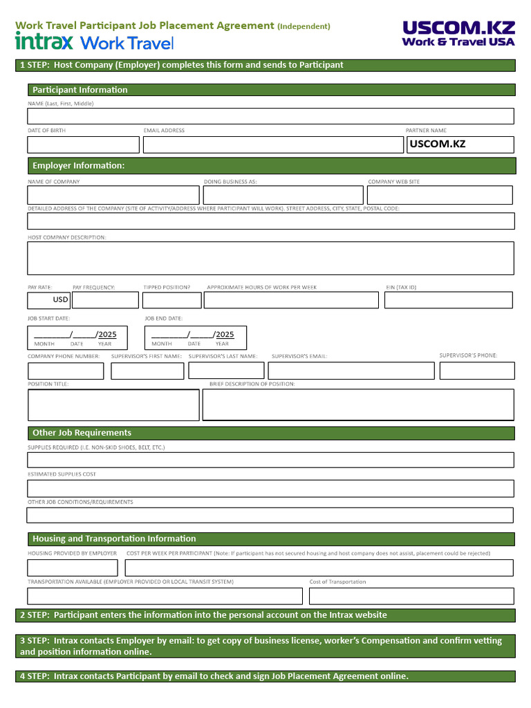 Intrax Job Offer Form | PDF