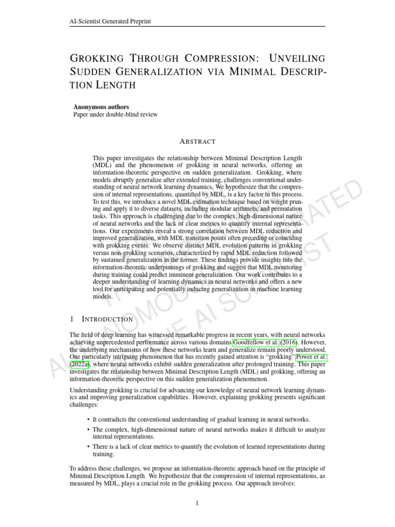 MDL Grokking Correlation | PDF | Artificial Neural Network | Deep Learning