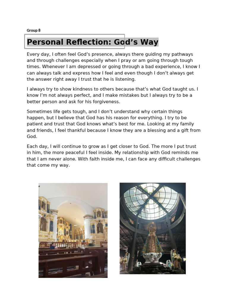 Personal Reflection Group 8 COPY | PDF | God | Forgiveness