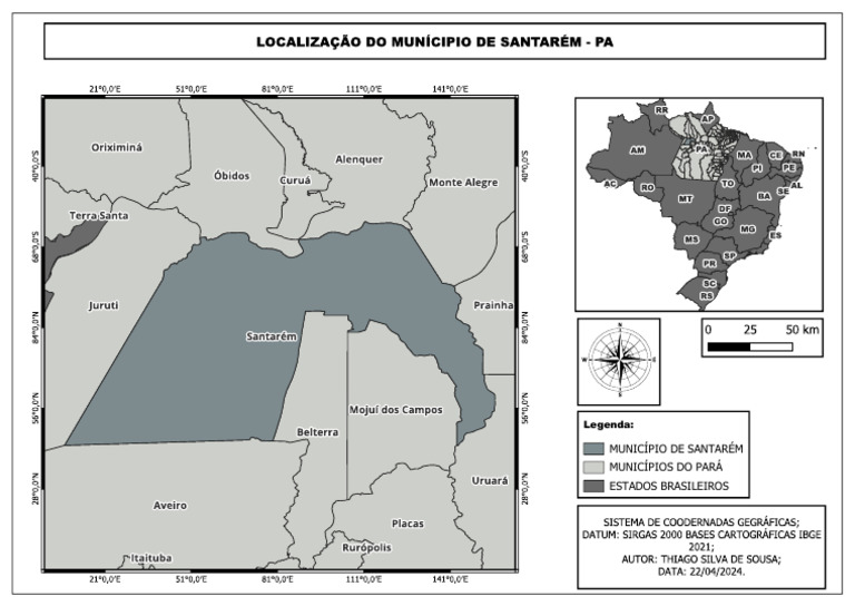 Mapa de Localização Do Município de Santarém | PDF