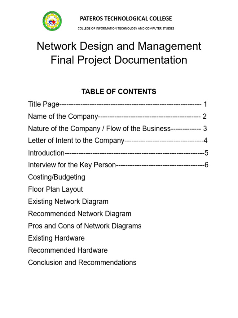 Network Design and Management Final Project Documentation | PDF | Computer Network | Quality Of ...