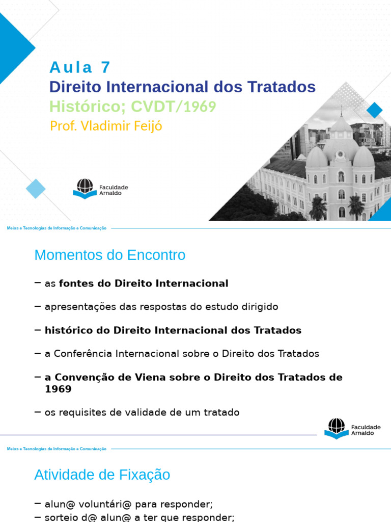 Aula 7 DI Direito Internacional dos Tratados | PDF | Tratado | Direito Internacional