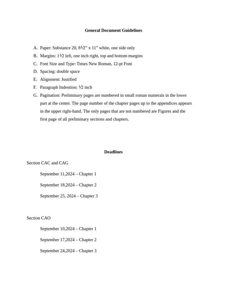 General Document Guidelines | PDF