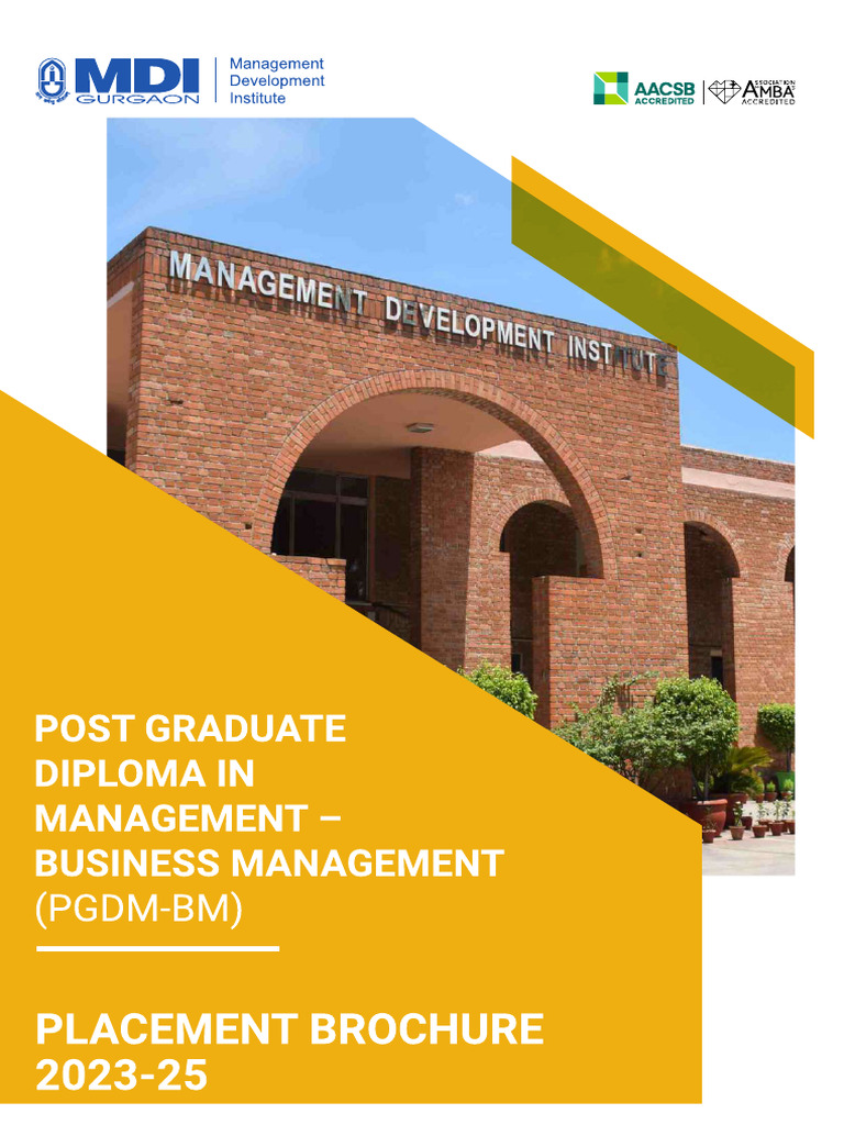 PGDM BM Placement Brochure 2023 25 | PDF | Business | Educational Stages