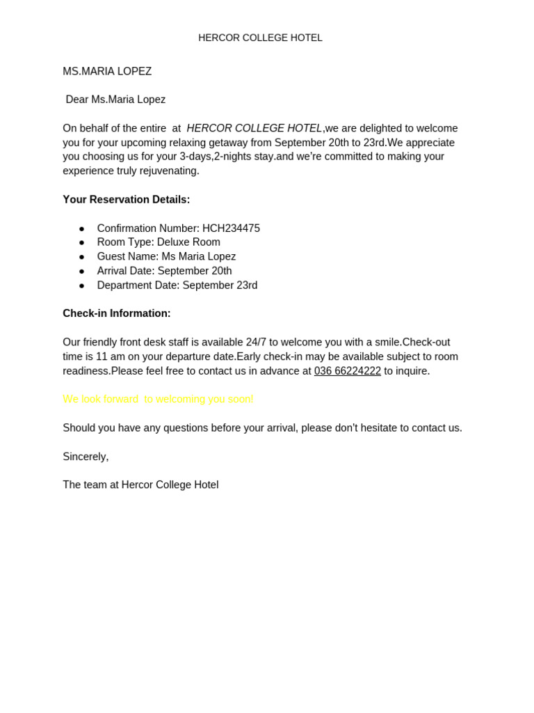 Welcome Letter | PDF