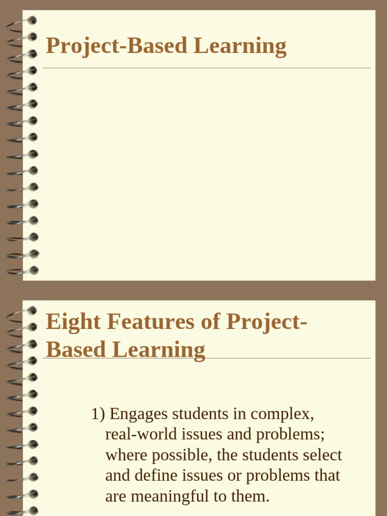 Eight Key Features of Project-Based Learning | PDF