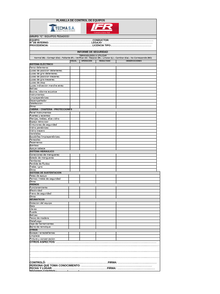 10 Check List - Equipos Pesados_241010_161346 | PDF | Vehículos | Coche 10 Check List - Equipos Pesados_241010_161346 | PDF | Vehículos | Coche
