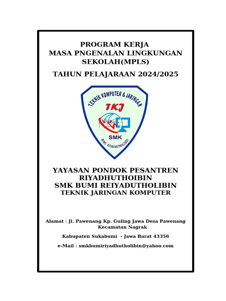 Program Kerja MPLS - SMK 24 | PDF