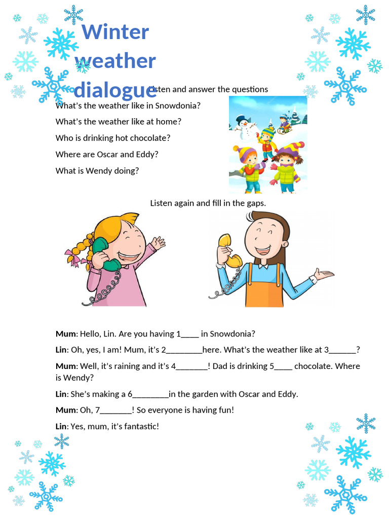 Winter Weather Dialogue | PDF