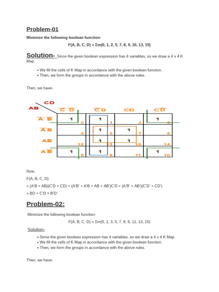 Problemk Map Pdf Function Mathematics Boolean Algebra 6617