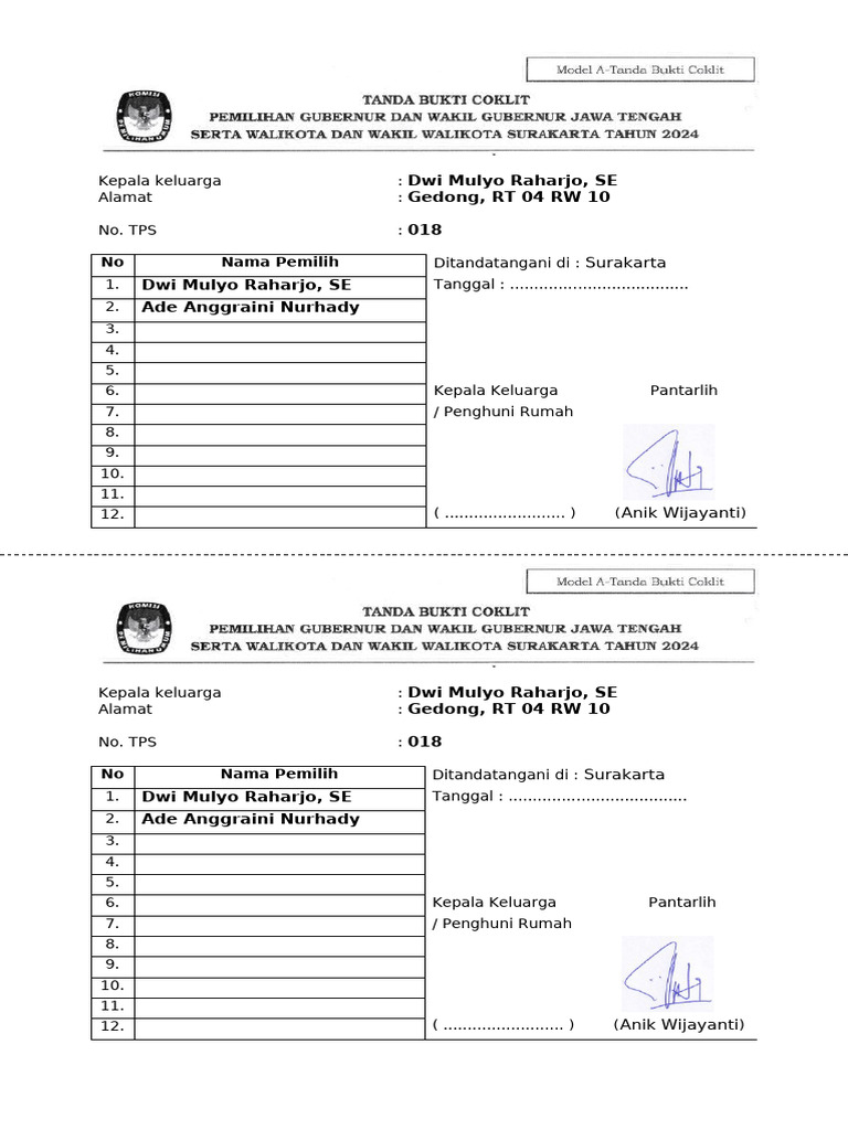 Blangko TPS 18 | PDF