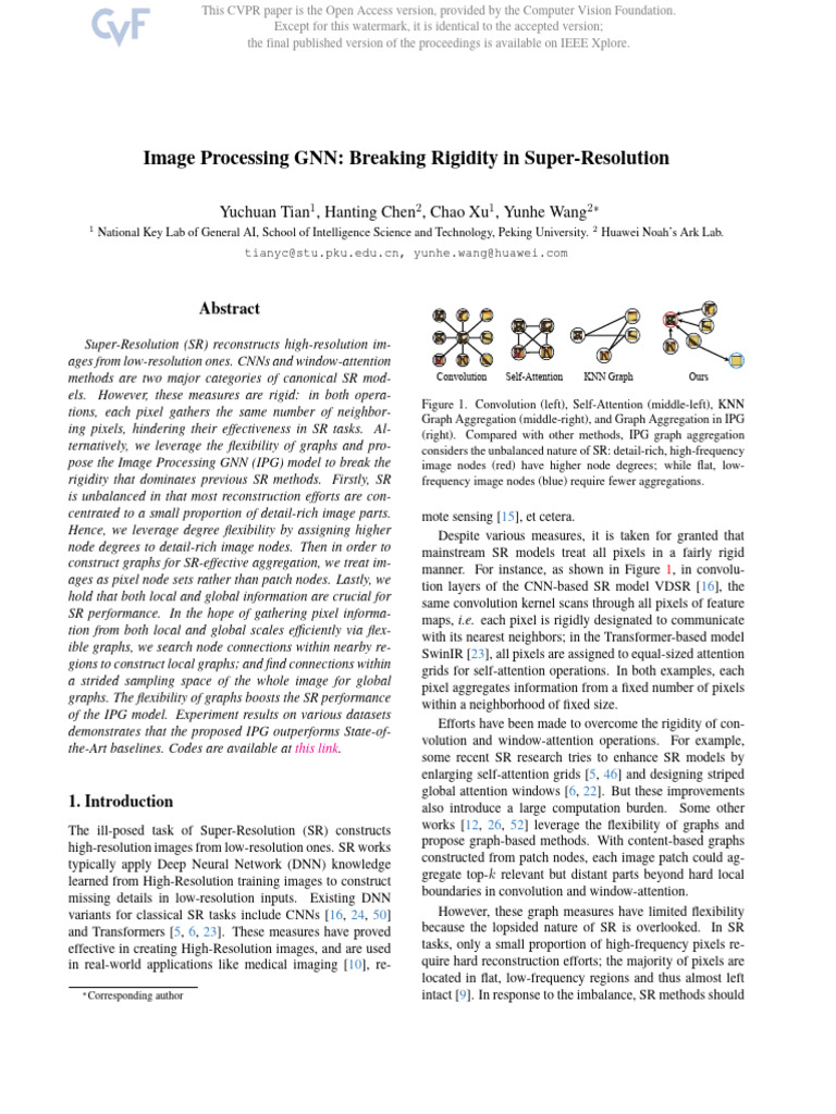 Tian Image Processing GNN Breaking Rigidity in Super-Resolution CVPR 2024 Paper | PDF | Deep ...