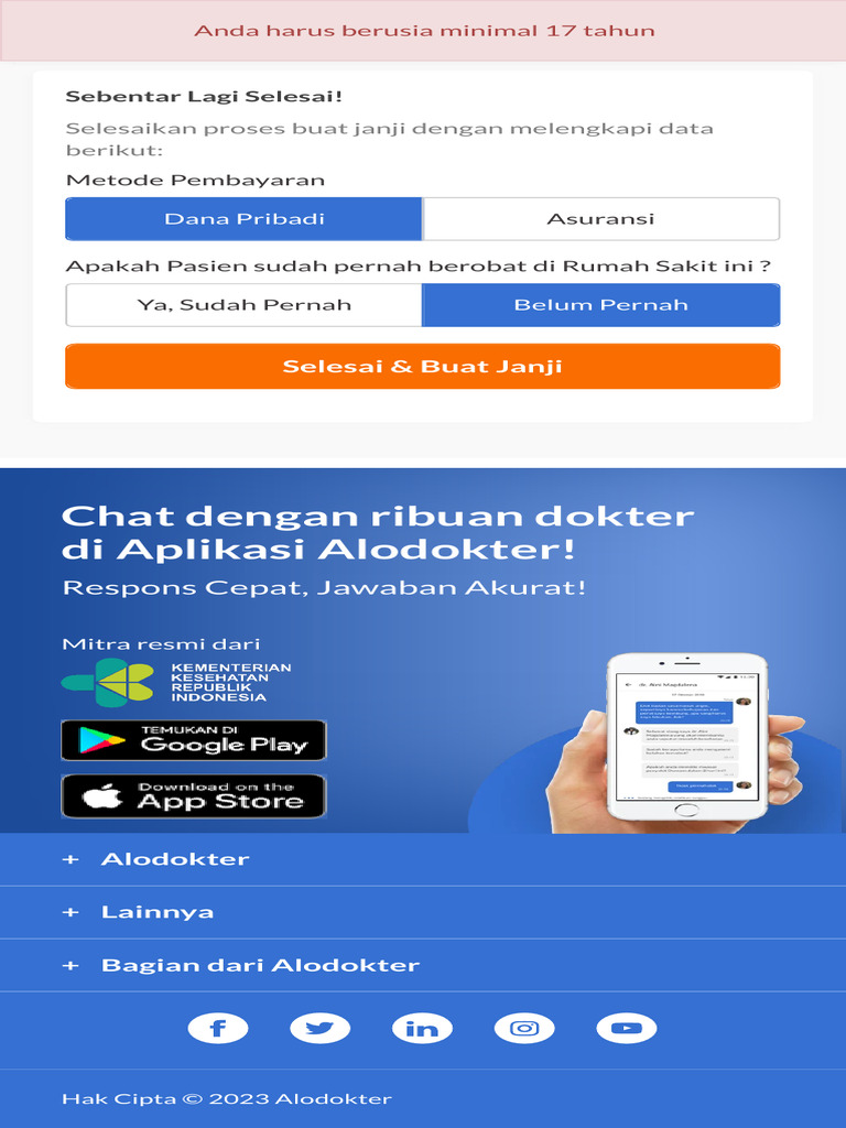 Lengkapi Data - Buat Janji Dokter, Biaya Konsultasi - Alodokter | PDF