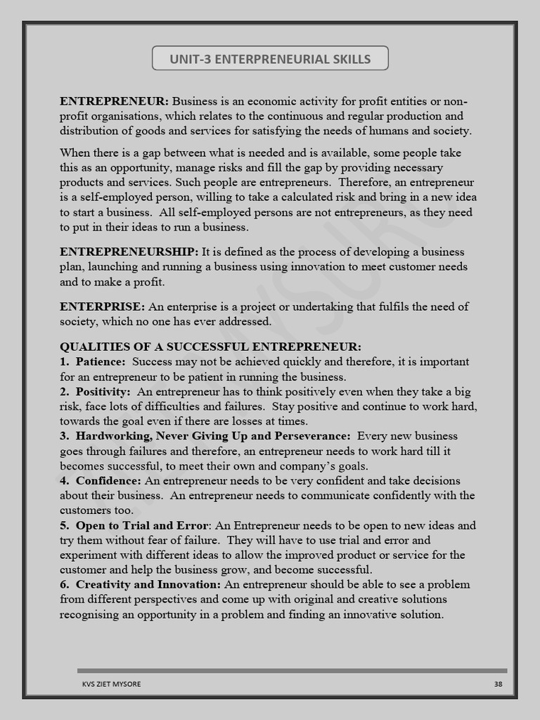 Chapter - 4 Notes and Ques Class 9 AI (Book 1) | PDF | Entrepreneurship ...