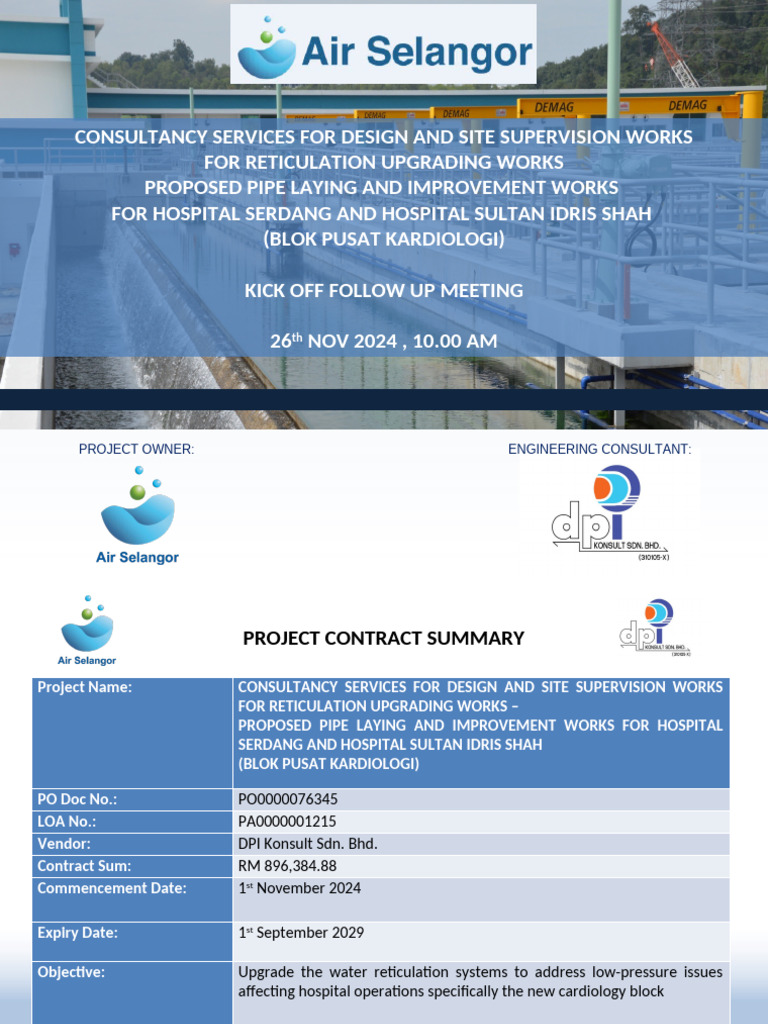 Slides Scoe of Work Meeting | PDF | Pump | Reservoir