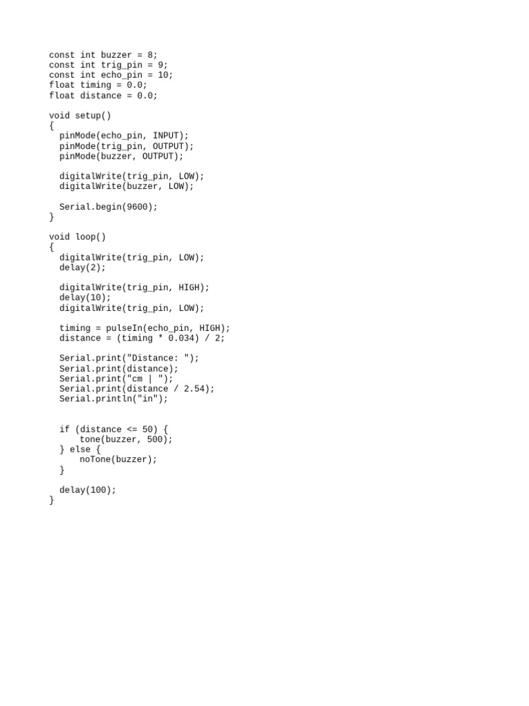 Alarm System Arduino - Ino | PDF