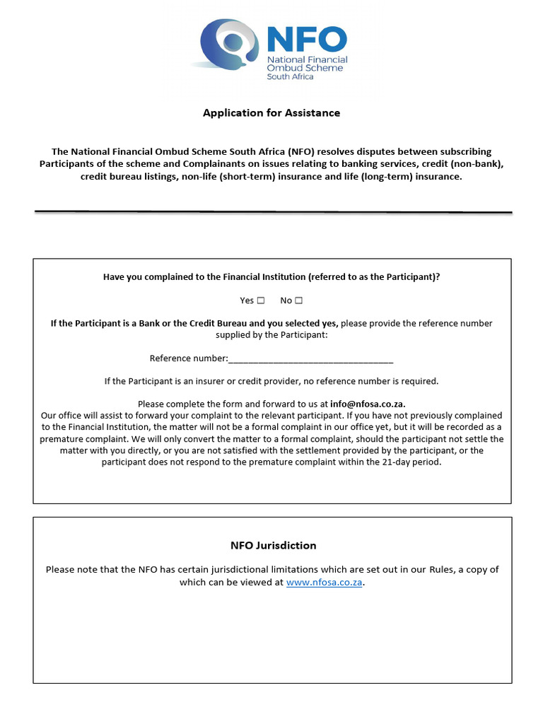 Application For Assistance New | PDF | Complaint