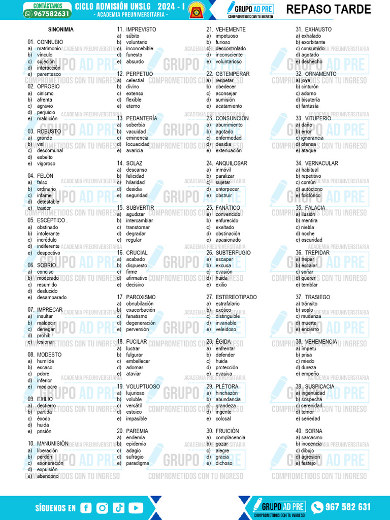 REPASO 01 - RV (T) | PDF | Semántica léxica | Lexicología