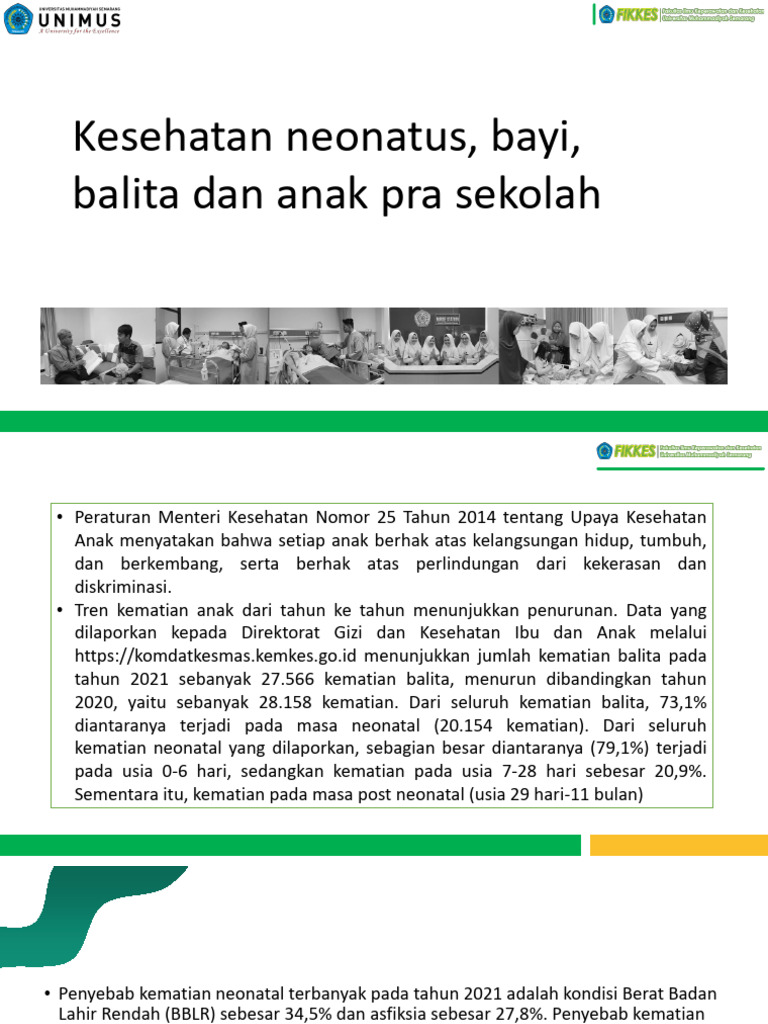 Kesehatan Neonatus, Bayi, Balita Dan Anak Pra Sekolah | PDF