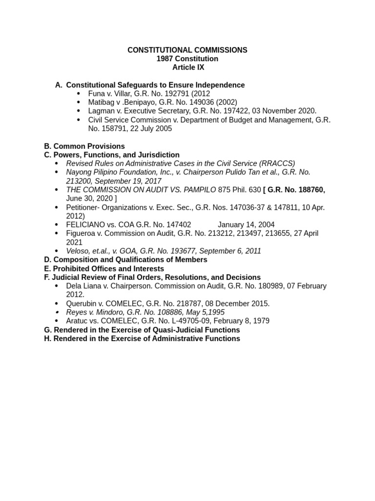 Constitutional Commissions 2024 | PDF