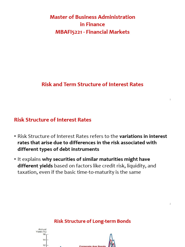 Lecture 3 - Risk and Term Structure of Interest Rates | PDF | Yield ...